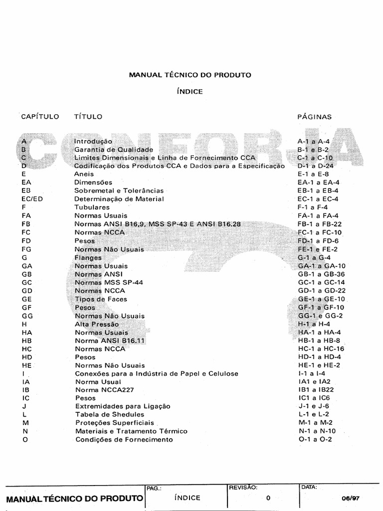 Manual Tecnico Do Produto - Conforja | PDF