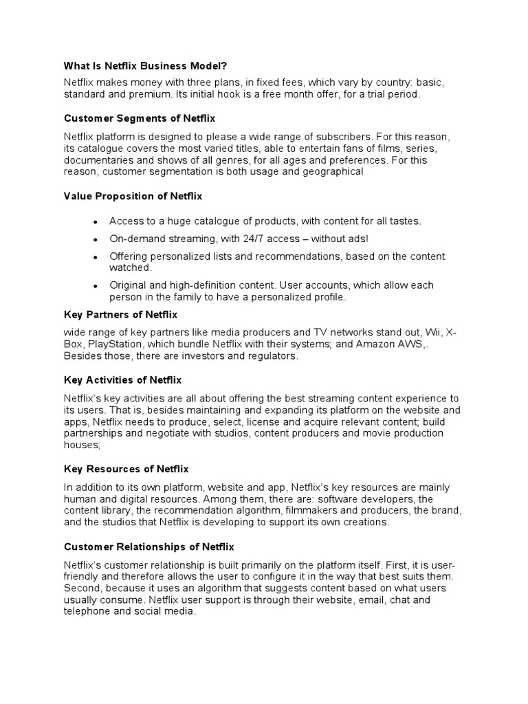 Netflix Business Model Explained in 40 Characters | PDF | Netflix ...