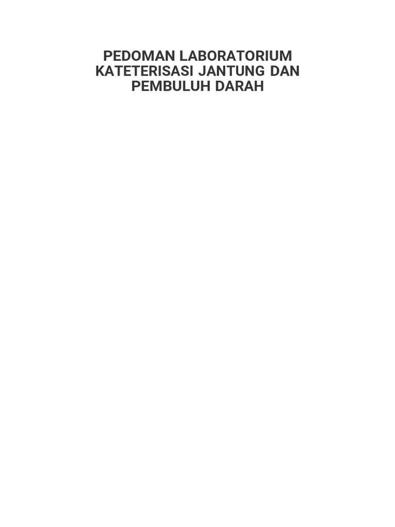 Buku Pedoman Cathlab | PDF