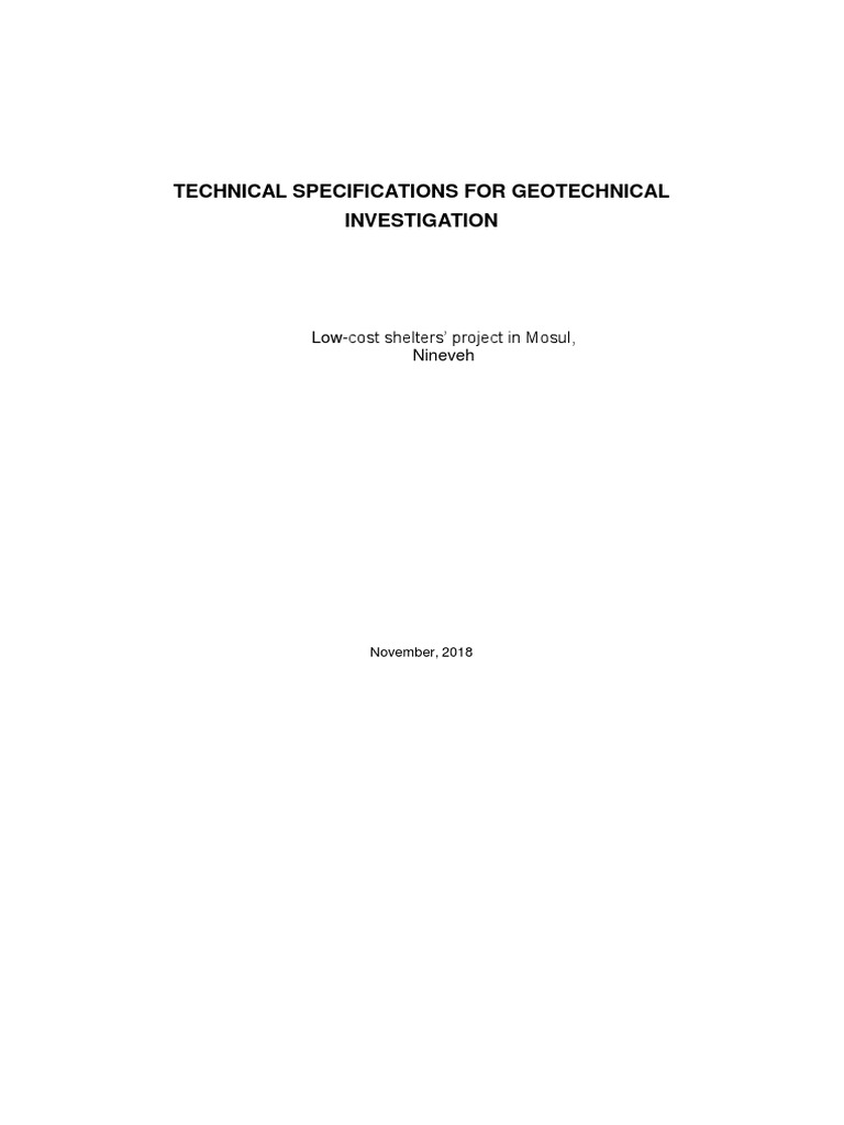 Geotechnical investigation specifications | PDF | Casing (Borehole) | Borehole