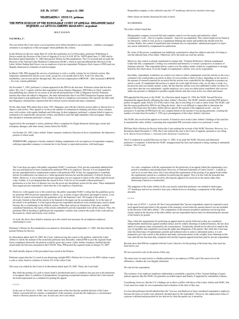 Article 106-109 Cases | PDF | Employment | Judgment (Law)