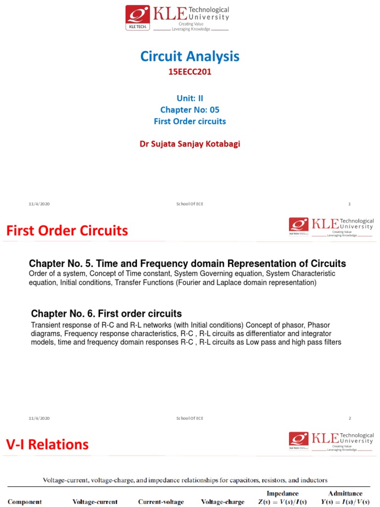 First Order Circuits - RC and RL | PDF | Computer Engineering ...