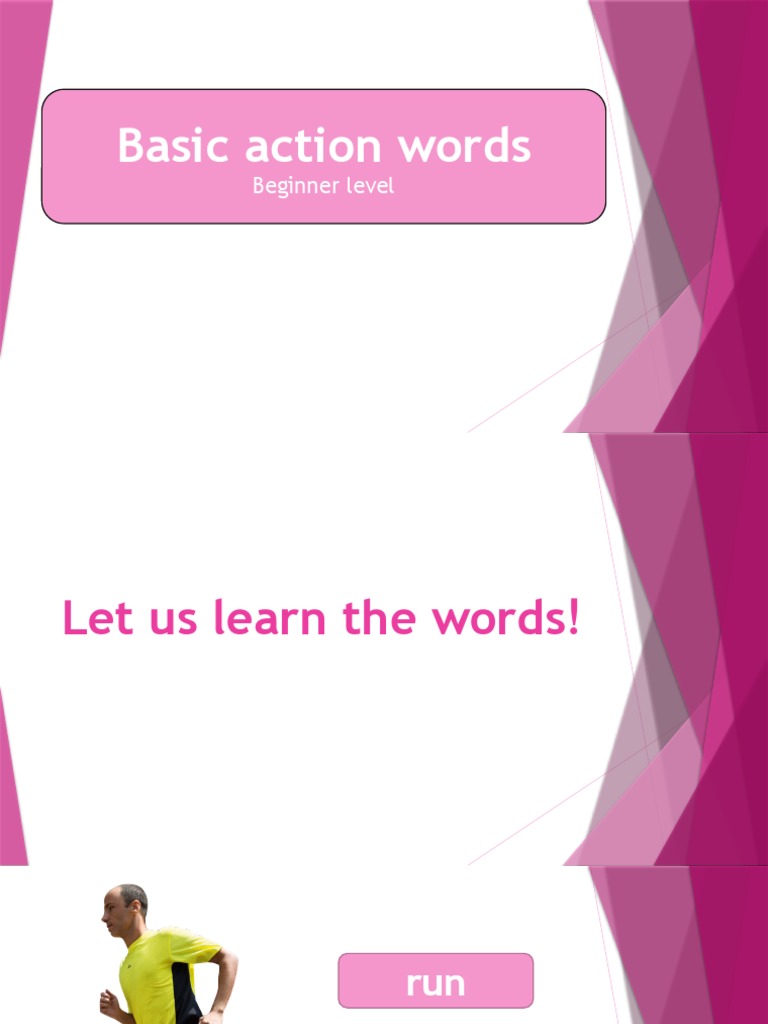 Basic Action Words-Beginner Level | PDF