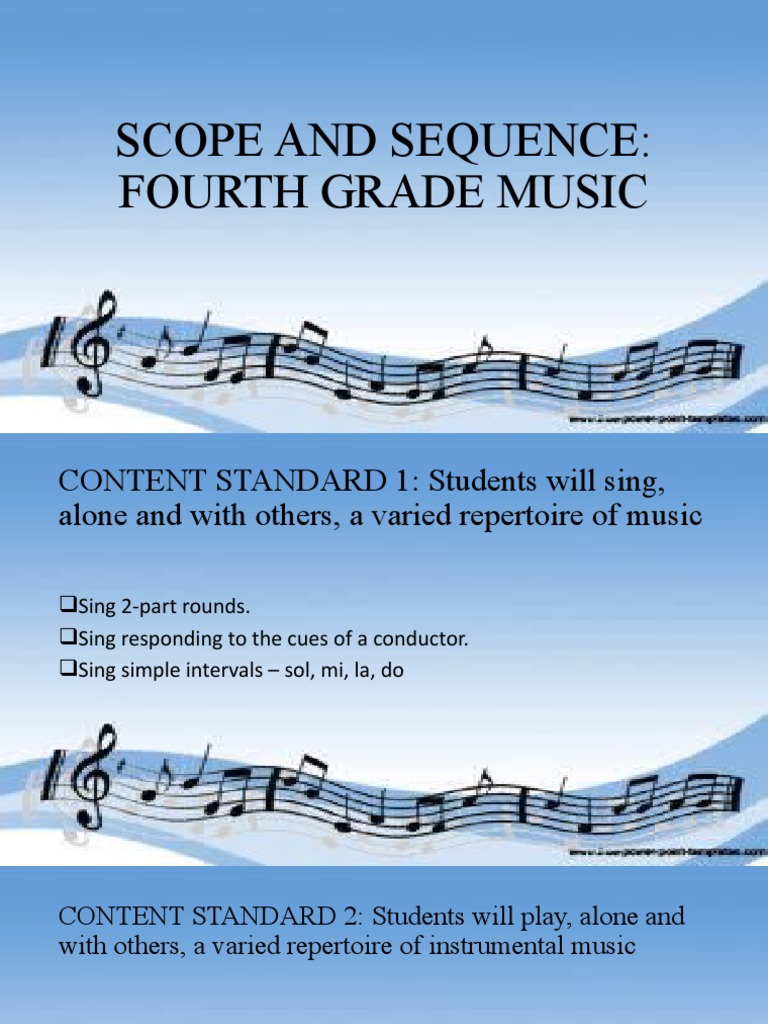 Scope and Sequence: Fourth Grade Music | PDF