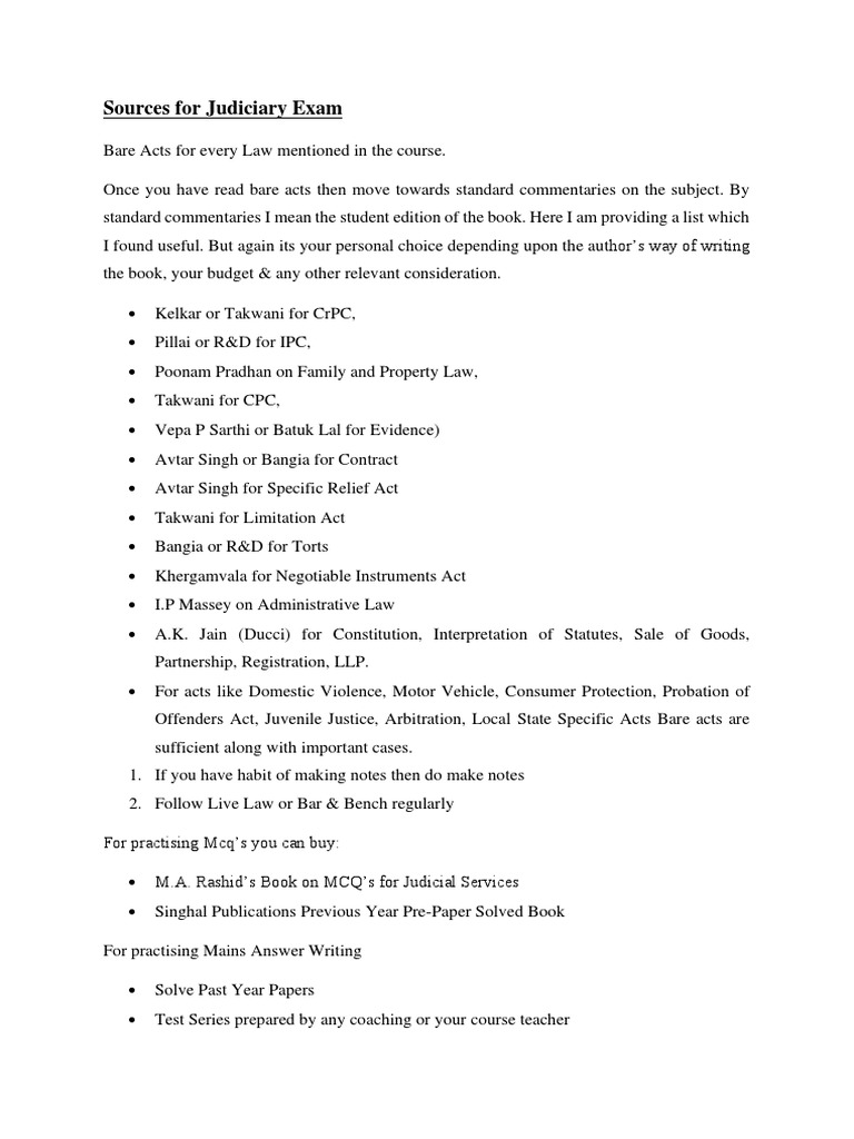 Judiciary Exams Preparation Document | Download Free PDF | Justice ...