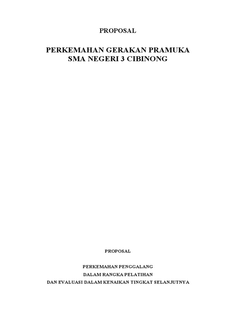 Proposal Kegiatan Pramuka | PDF