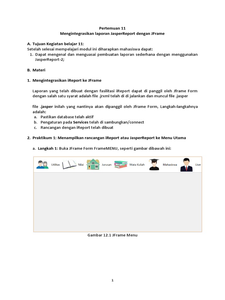 Topic-11.Mengintegrasikan Jasperreport Dengan JFrame | PDF