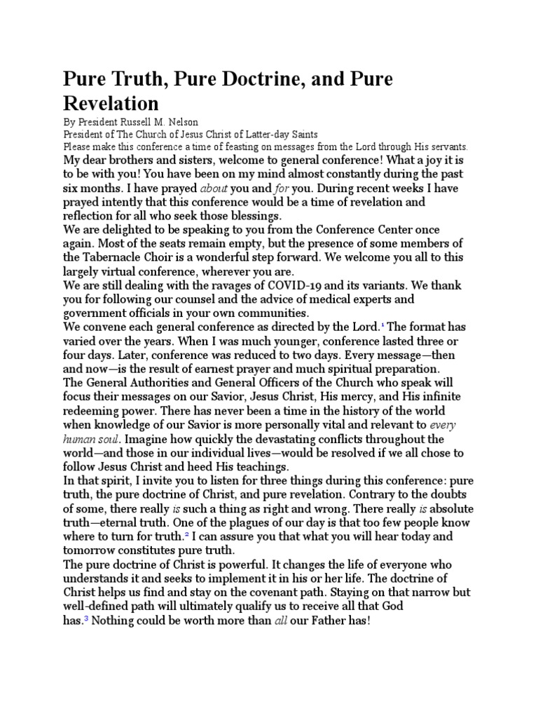 Pure Truth and Doctrine of Christ | PDF | Revelation | Jesus