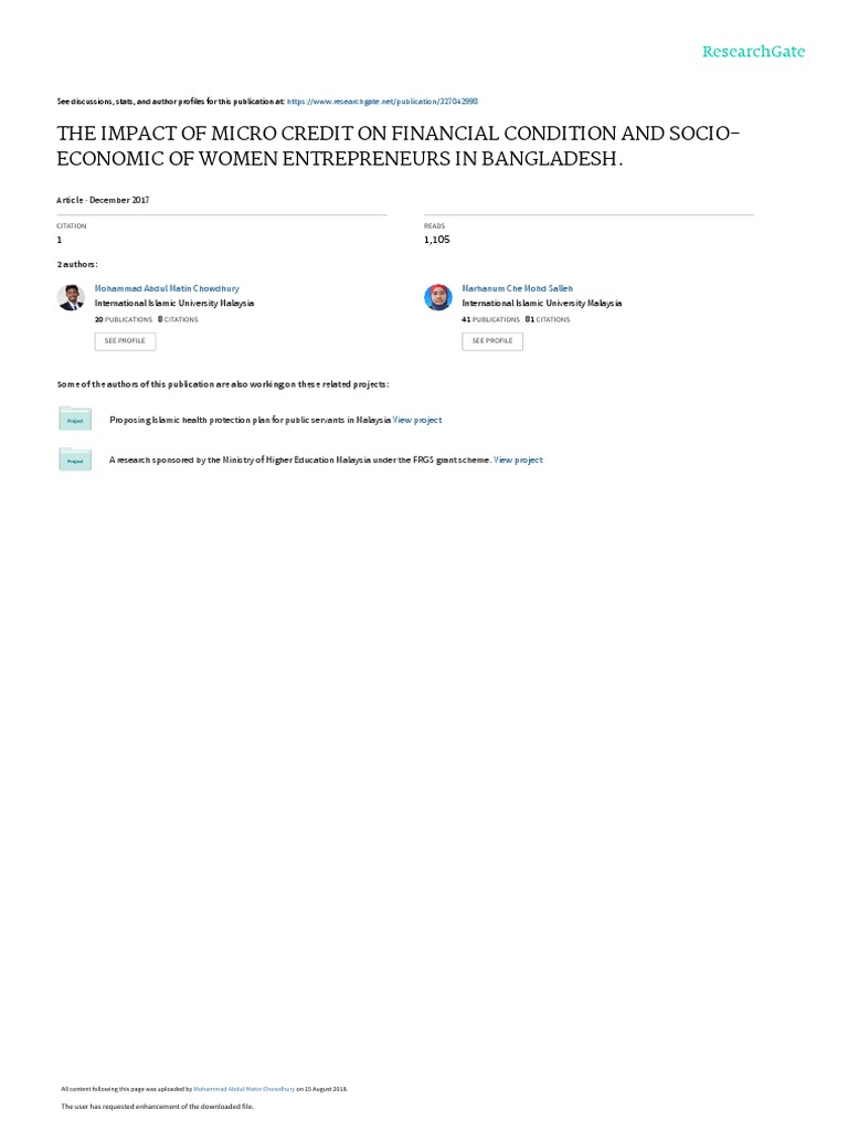 Basis of Questionnaire - THE IMPACT OF MICRO CREDIT ON FINANCIAL ...