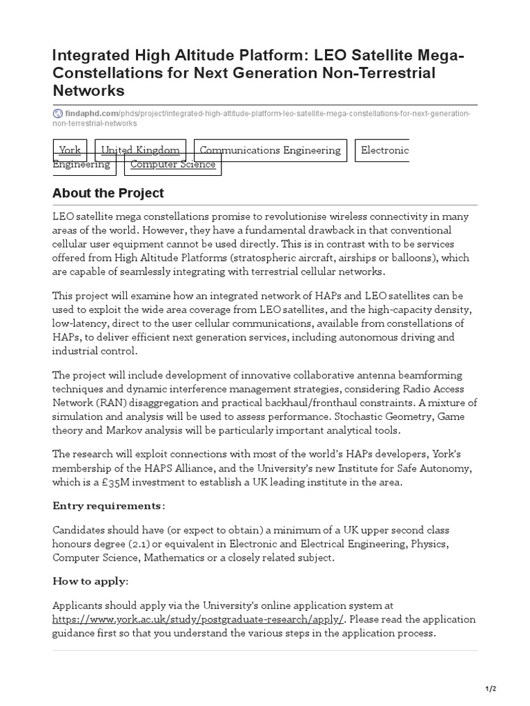 Integrated High Altitude Platform LEO Satellite Mega-Constellations For ...