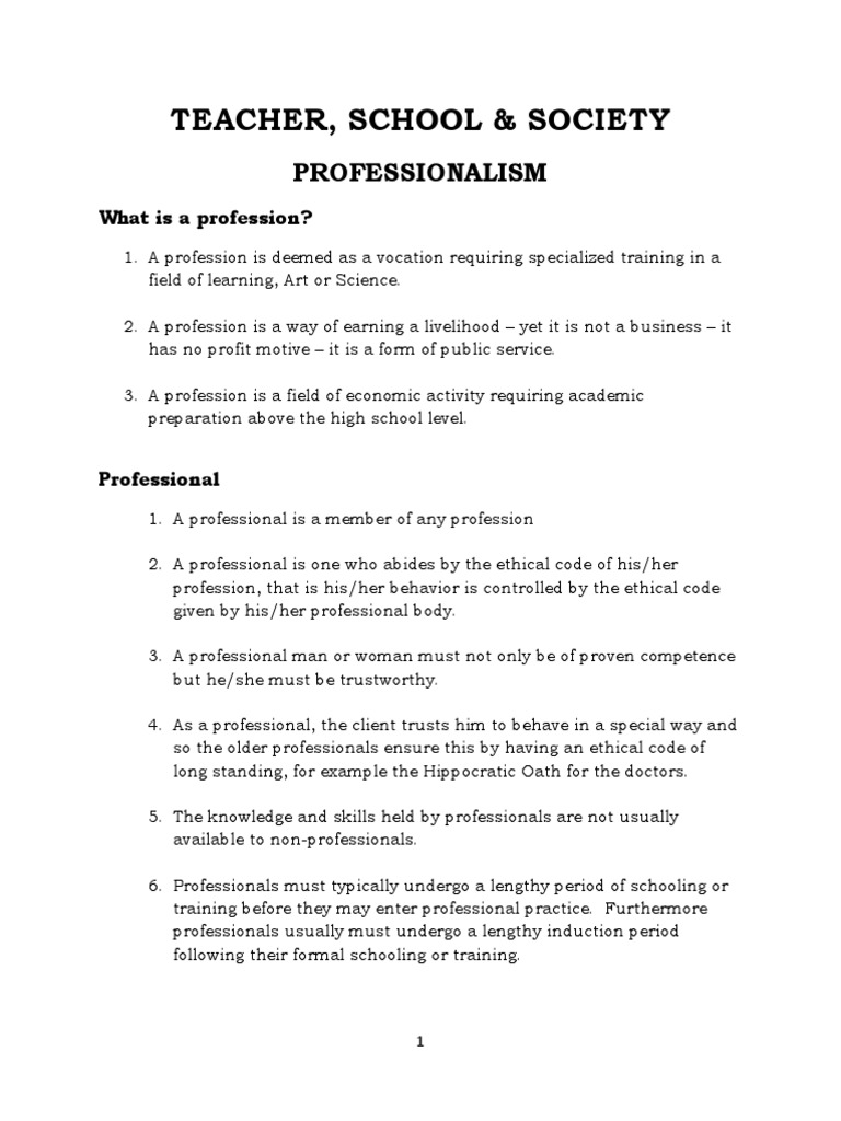 Understanding Teaching as a Profession | PDF | Profession | Teachers