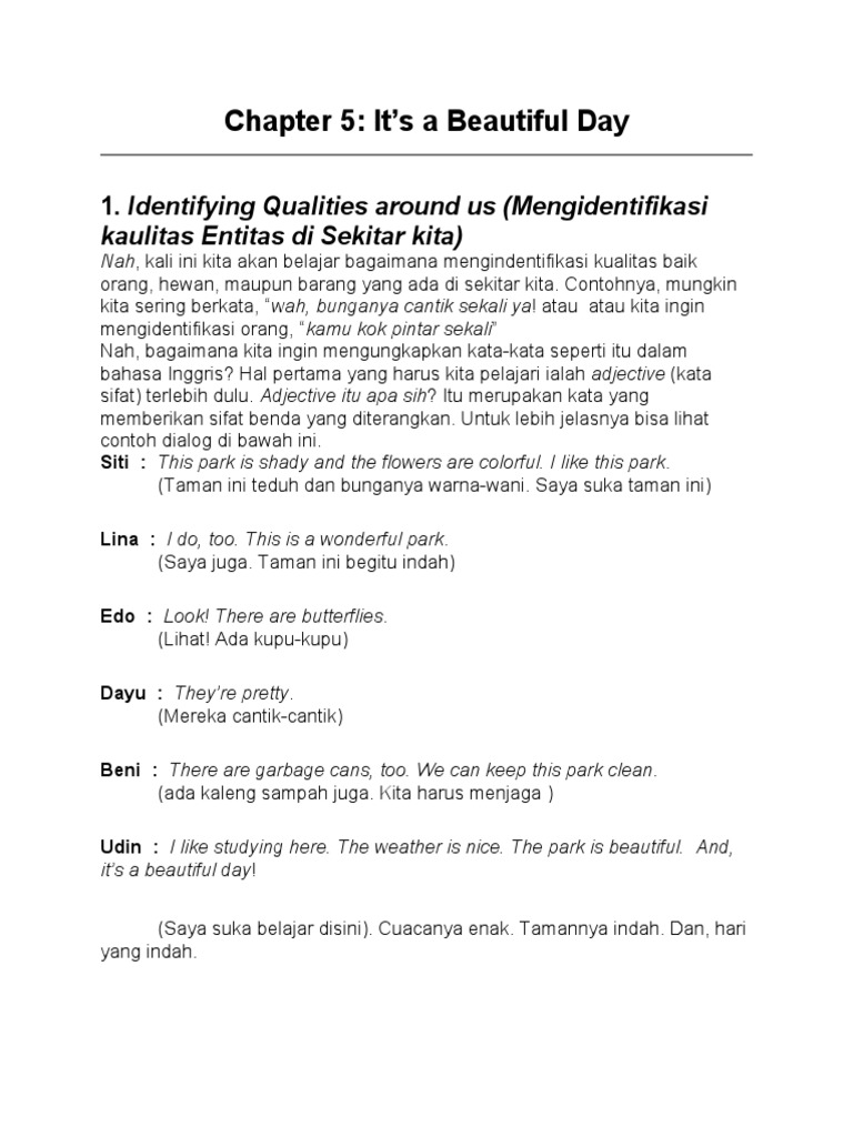 Chapter 5 It's A Beautiful Day | PDF