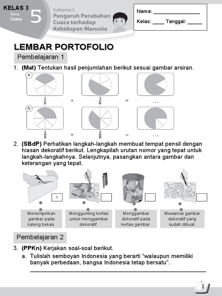 LEMBAR PORTOFOLIO BUPENA 3C Tema 5 Sub 3 | PDF