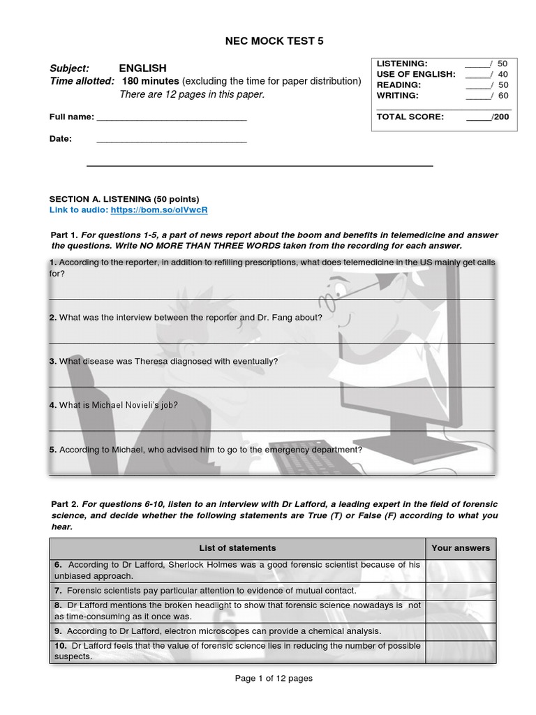 Nec Mock Test 5 | PDF | Consciousness | Artificial Intelligence