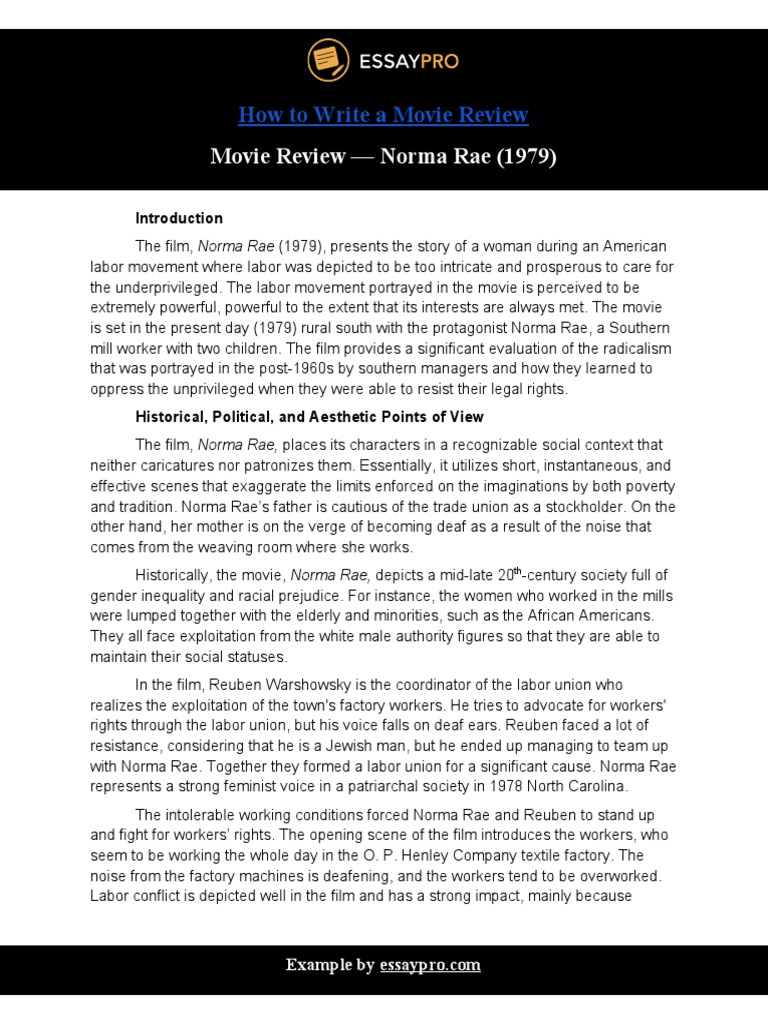 Movie Review Example 1 | PDF | Trade Union | Ideologies