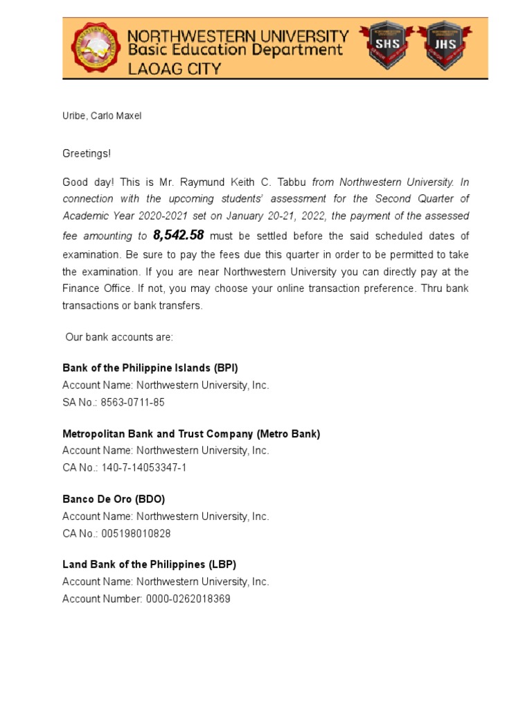 Letter of Payment Dues | PDF | Business | Finance & Money Management