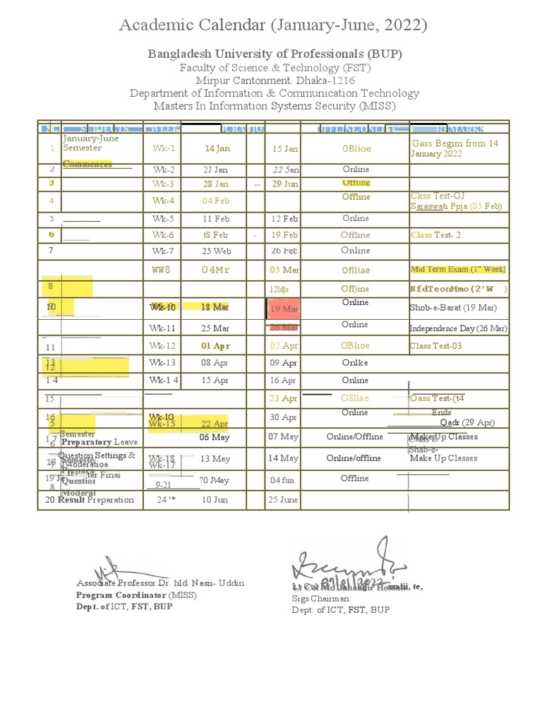 Academic Calender - MISS - 2022 | PDF