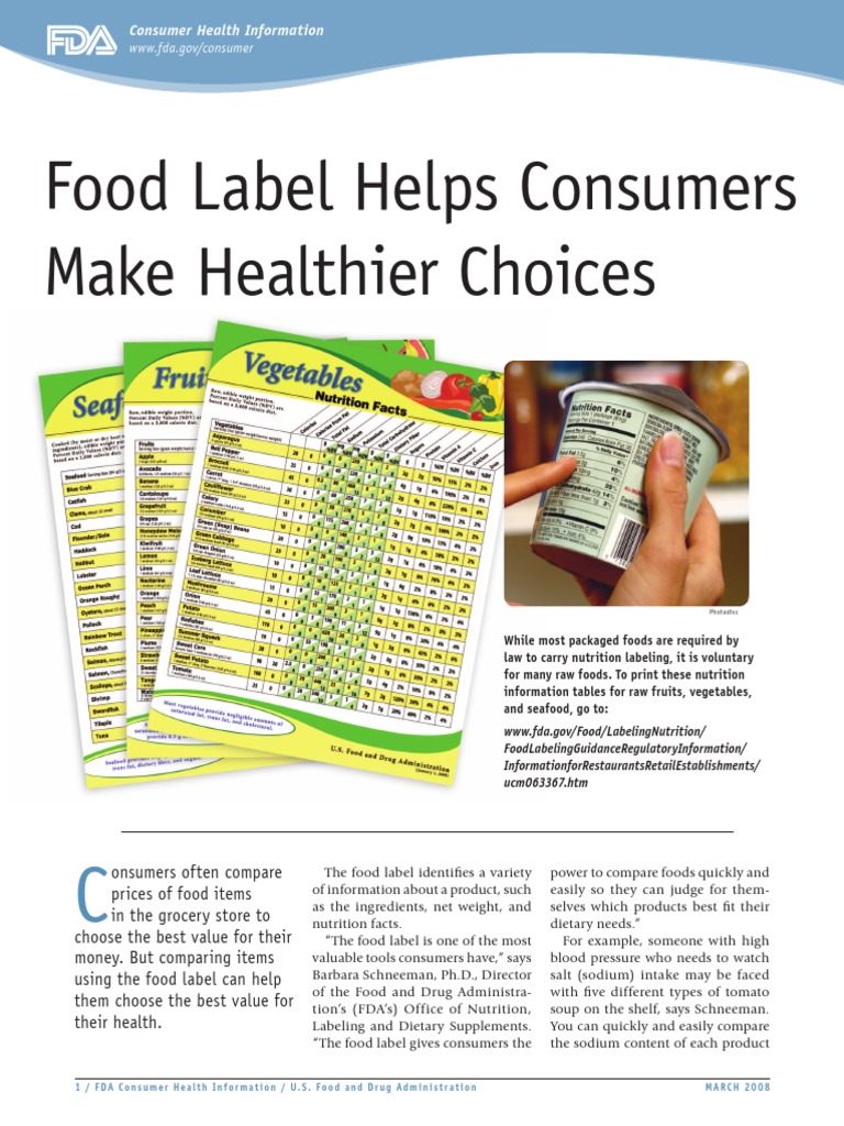 Food Label Helps Consumers Make Healthier Choices | PDF | Nutrition ...