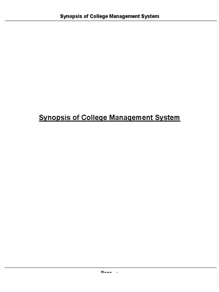 Synopsis of College Management System | PDF | Relational Database ...