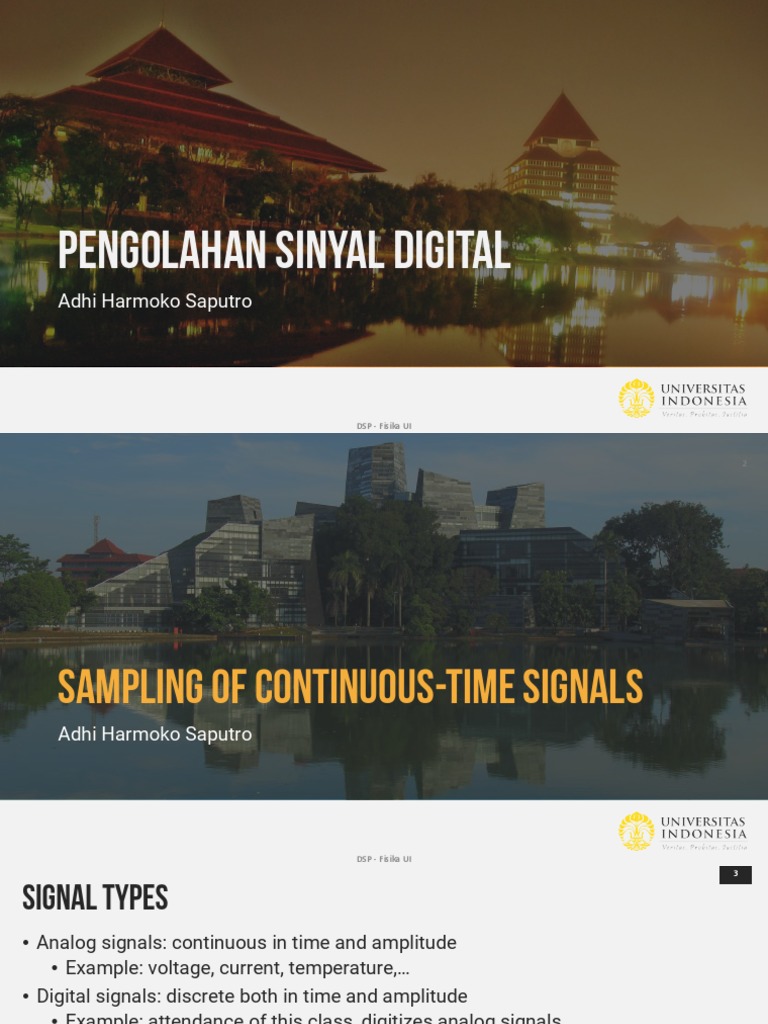 Pengolahan Sinyal Digital: Adhi Harmoko Saputro | PDF | Sampling (Signal Processing) | Discrete ...