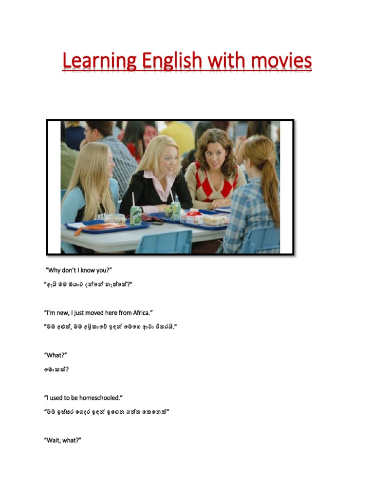 Learning English With Movies | PDF