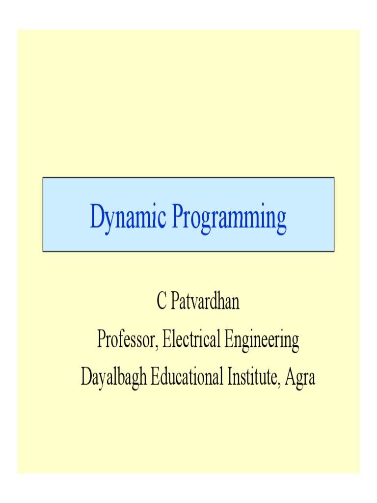 Dynamic Programming | Download Free PDF | Dynamic Programming | Mathematical Optimization
