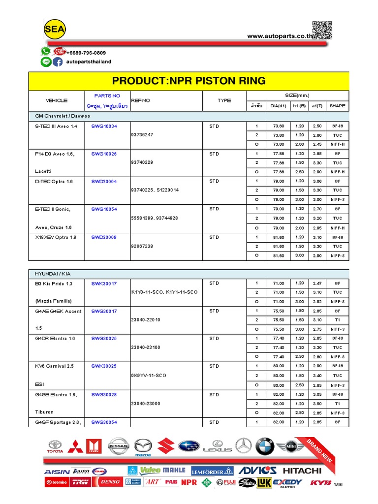NPR Piston Ring | PDF | Vehicles | Automotive Technologies