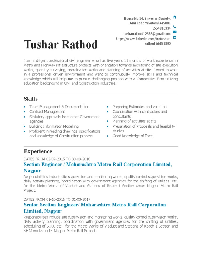 Tushar Rathod: Skills | PDF | Building Information Modeling | Economies