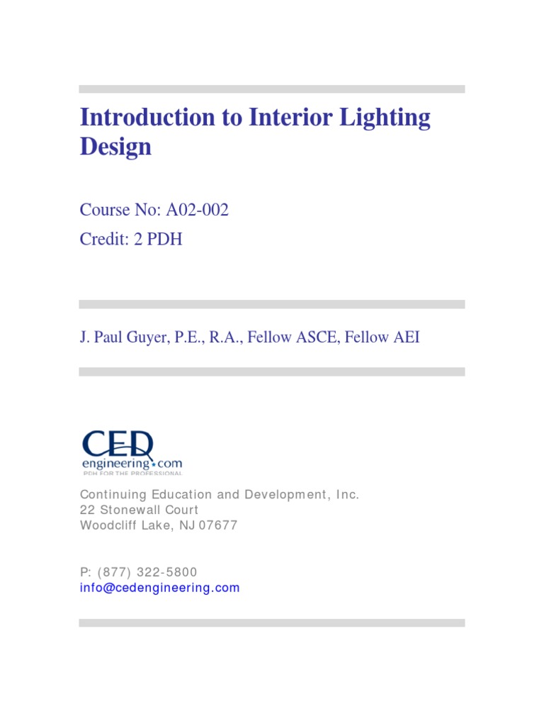 An Introduction To Interior Lighting Design R1 | PDF | Lighting | Light