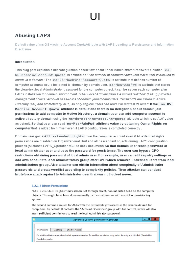 Abusing Laps Paper | PDF | Active Directory | Group Policy