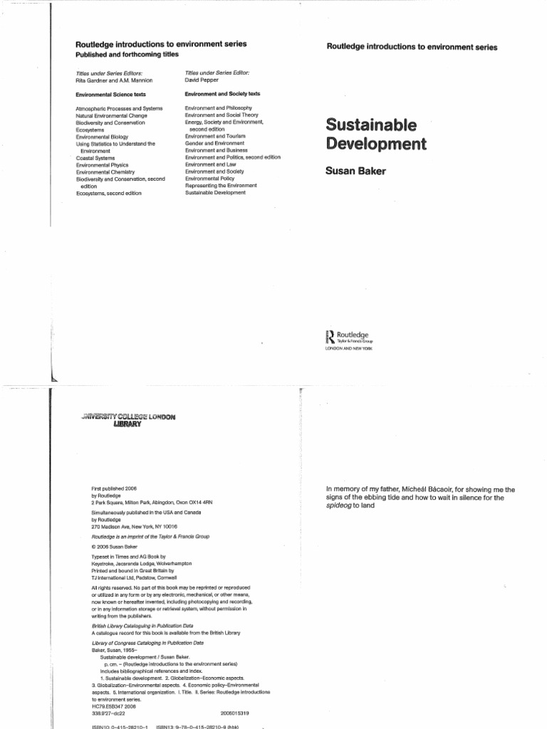 Baker - Ladder of Sustainable Development | PDF