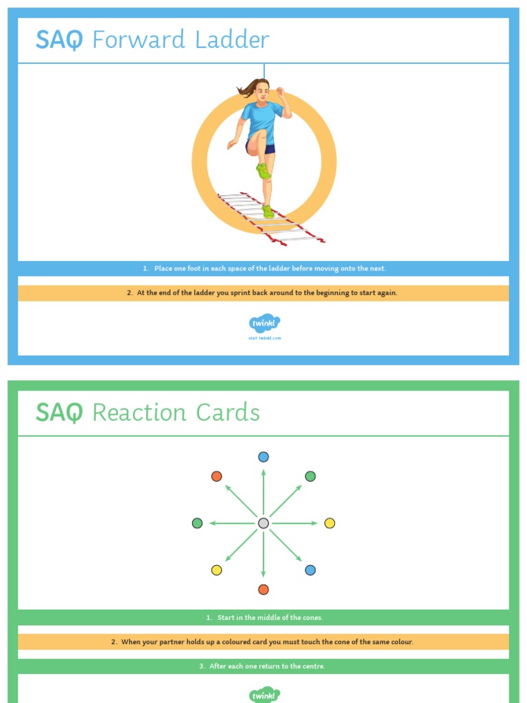 Fitness Lesson 7 SAQ Circuit Cards | PDF | Sports | Athletic Sports