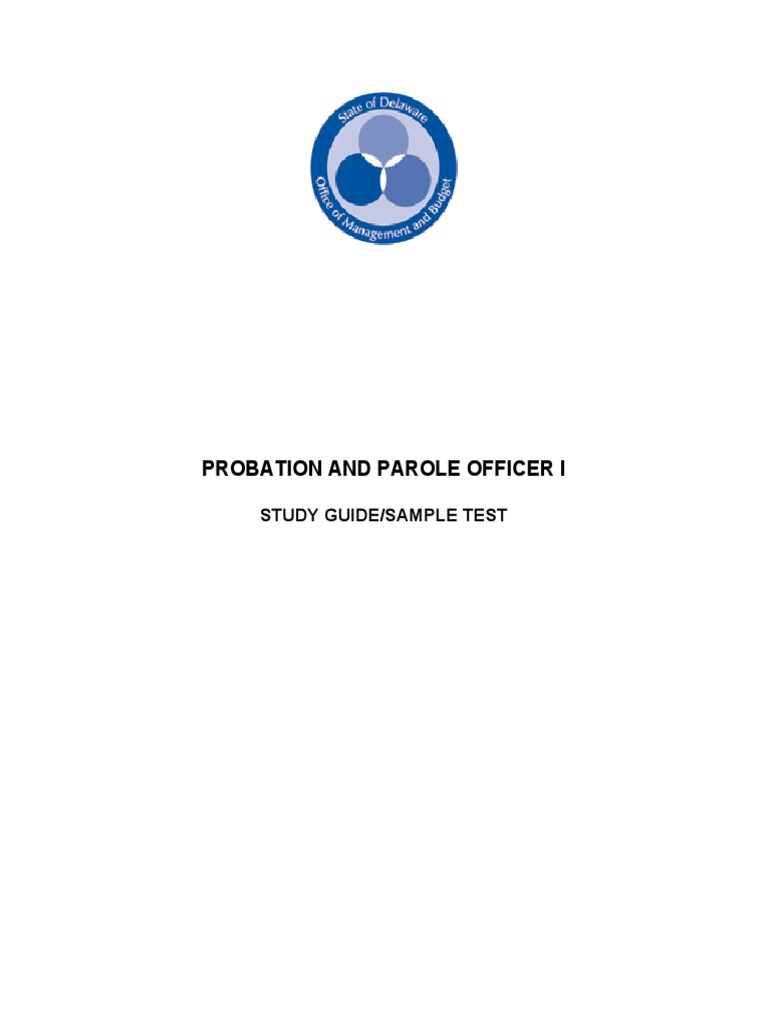 Probation and Parole Officer I: Study Guide/Sample Test | PDF | Crime ...