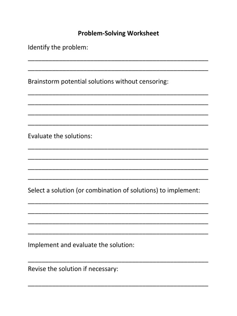 Session 11 Homework - Problem Solving Worksheet | PDF