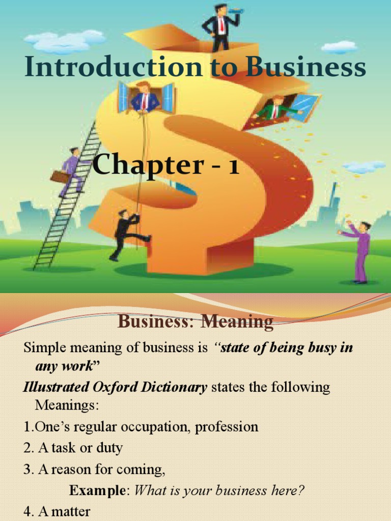 Introduction To Business: Chapter - 1 | PDF | Economic System | Partnership