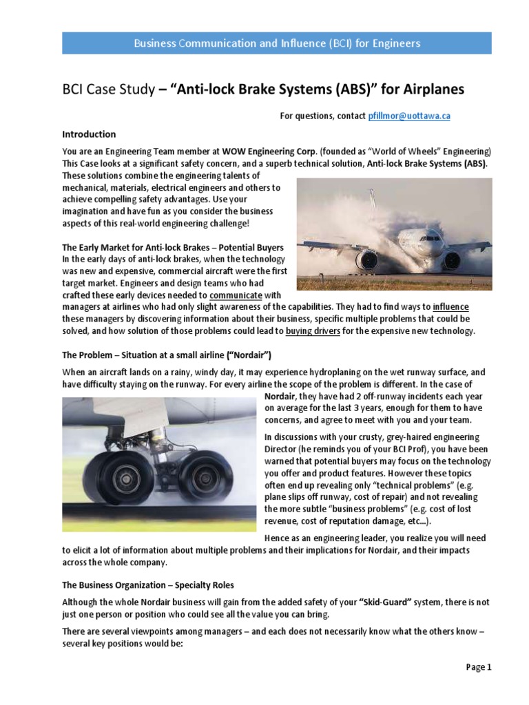 BCI Case Study-Anti-lock Brakes | PDF | Anti Lock Braking System | Brake