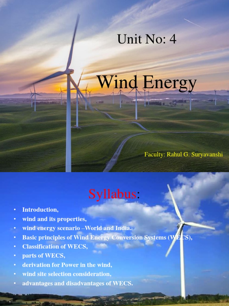 Unit 4a - Wind Energy | Download Free PDF | Wind Turbine | Wound