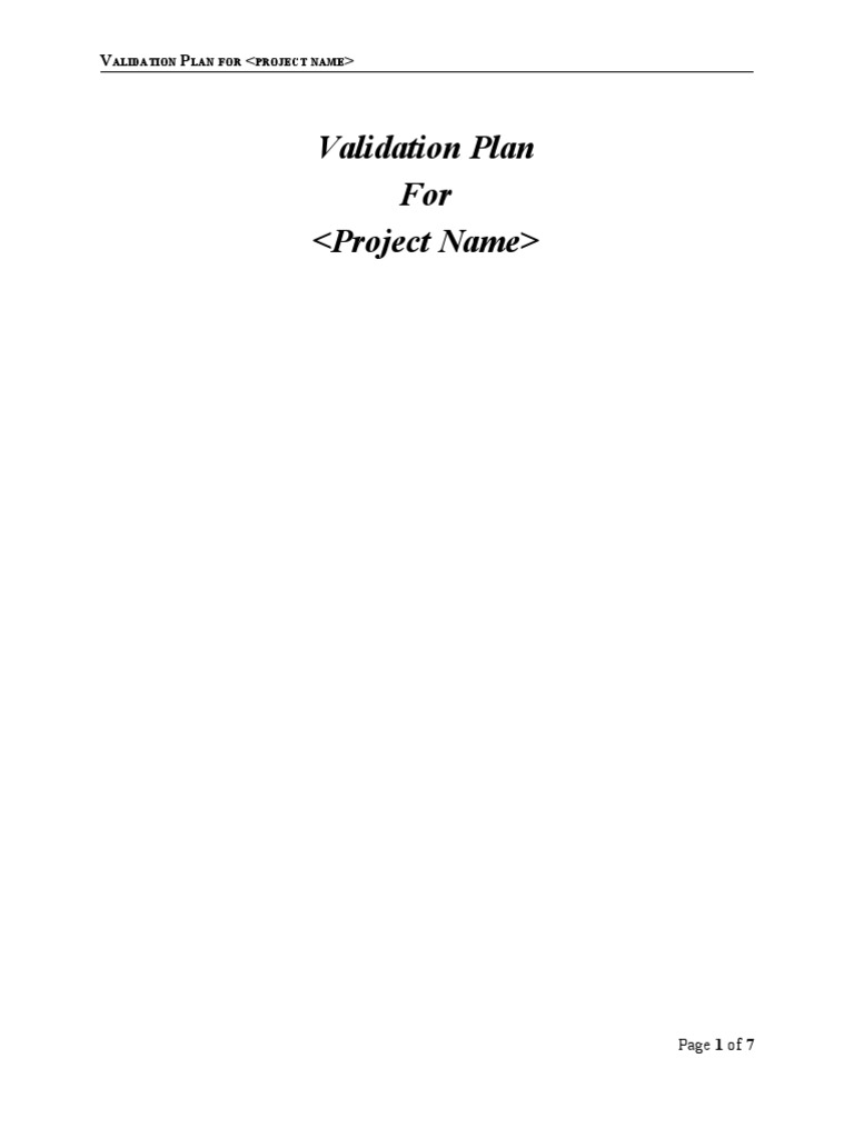 Validation Plan Template | PDF | Risk Management | Software Testing