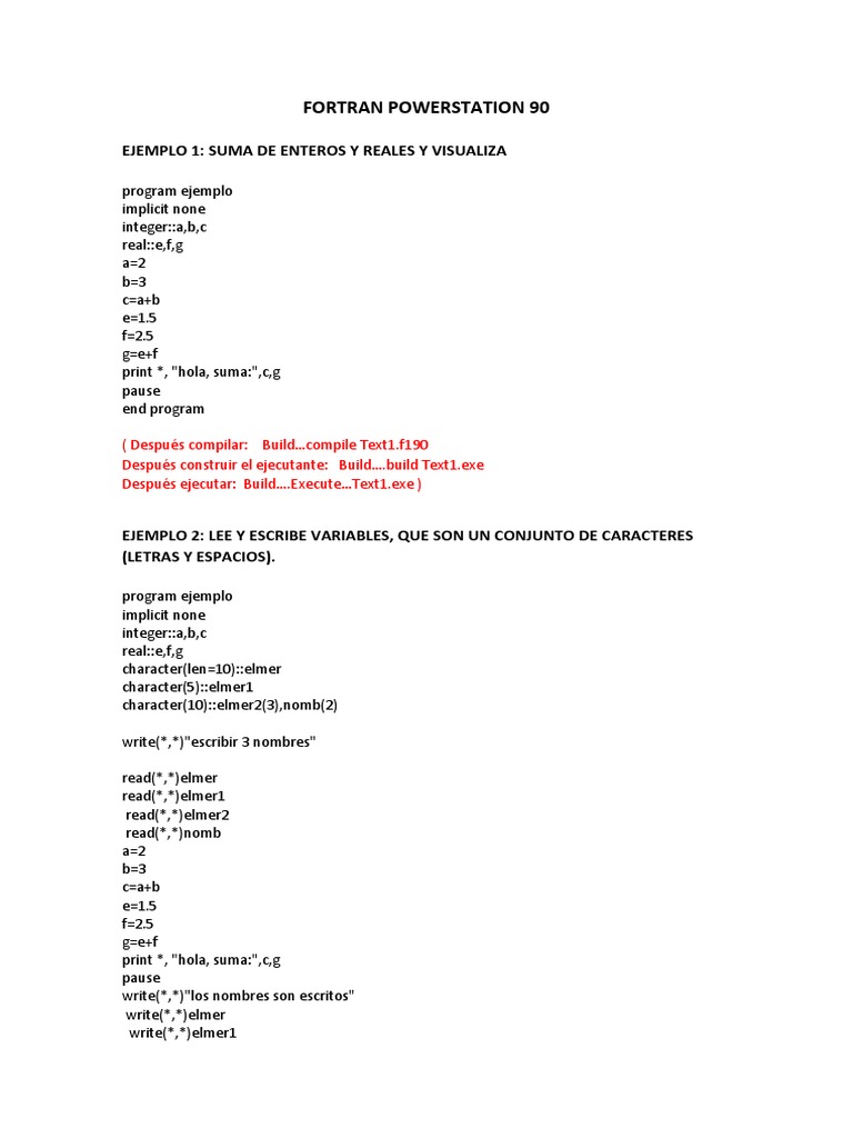 Codigos Fortran | PDF | Raíz cuadrada | Ecuaciones