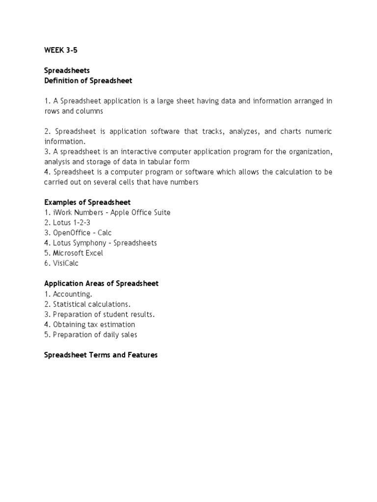An Introduction to Spreadsheets: Key Concepts, Functions, and Features | PDF | Logic Gate ...