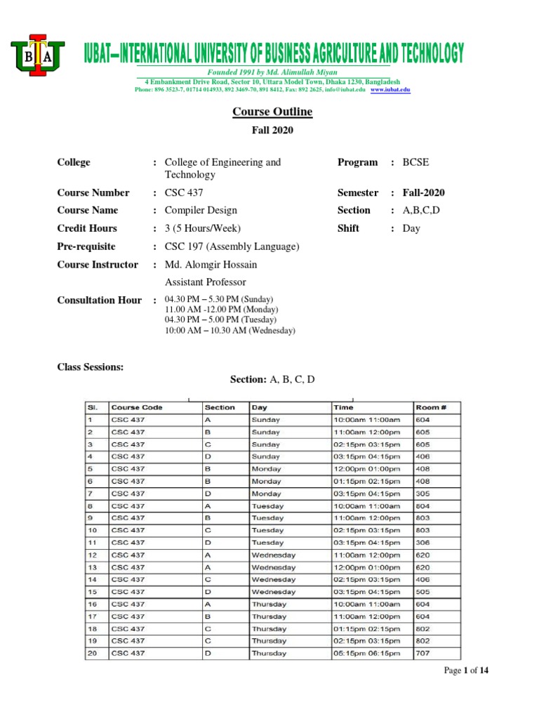 CSC 437 Course Section Abcd | PDF | Parsing | Engineering