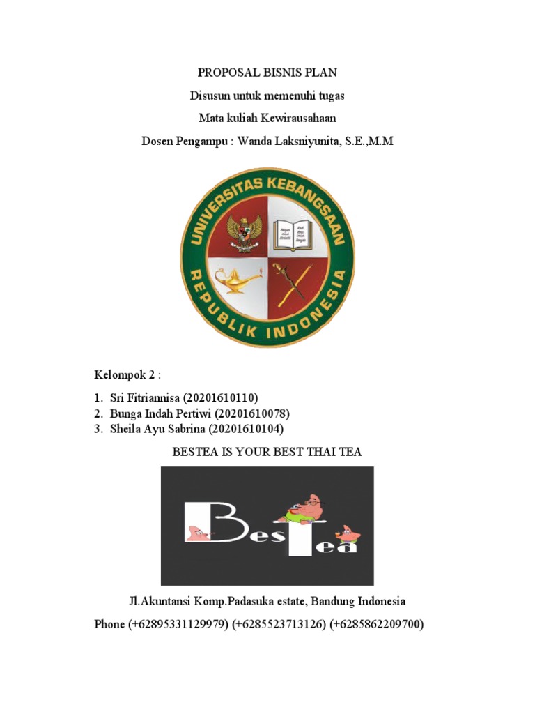 Proposal Bisnis Plan Thai Tea | PDF