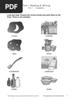 Pre A1 Starters, A1 Movers and A2 Flyers Thematic Vocabulary List | PDF ...