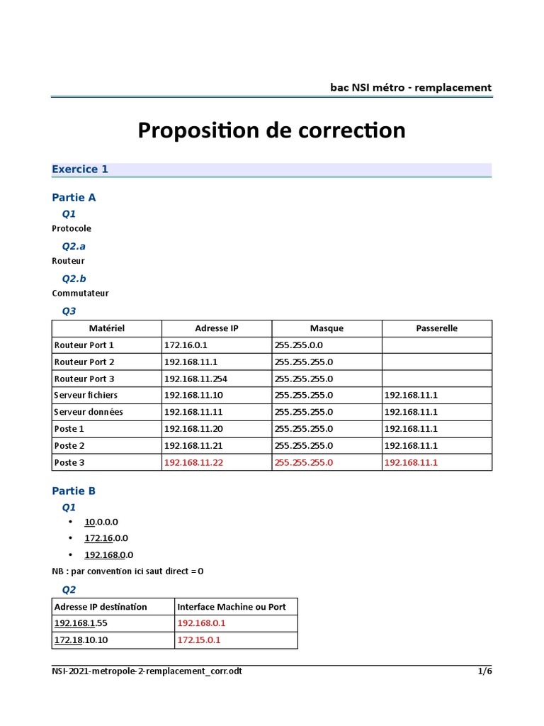 NSI 2021 Metropole 2 Remplacement Corr | PDF | SQL | Routeur
