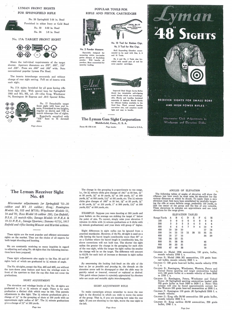 Lyman 48 Sight | PDF