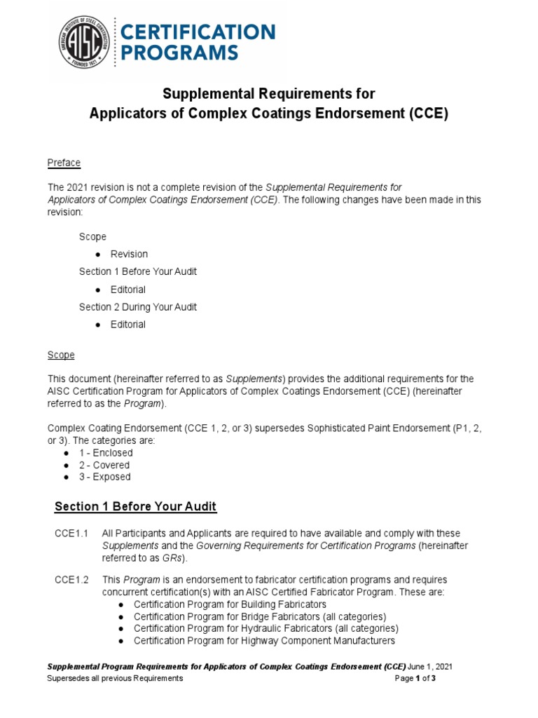 Supplemental Cce 2021 | PDF | Specification (Technical Standard) | Audit