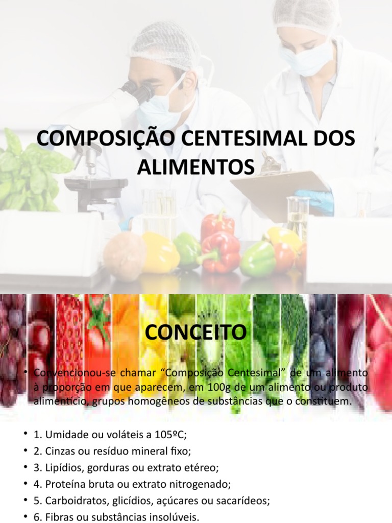 Composição Centesimal Dos Alimentos | PDF | Lipídio | Carboidratos
