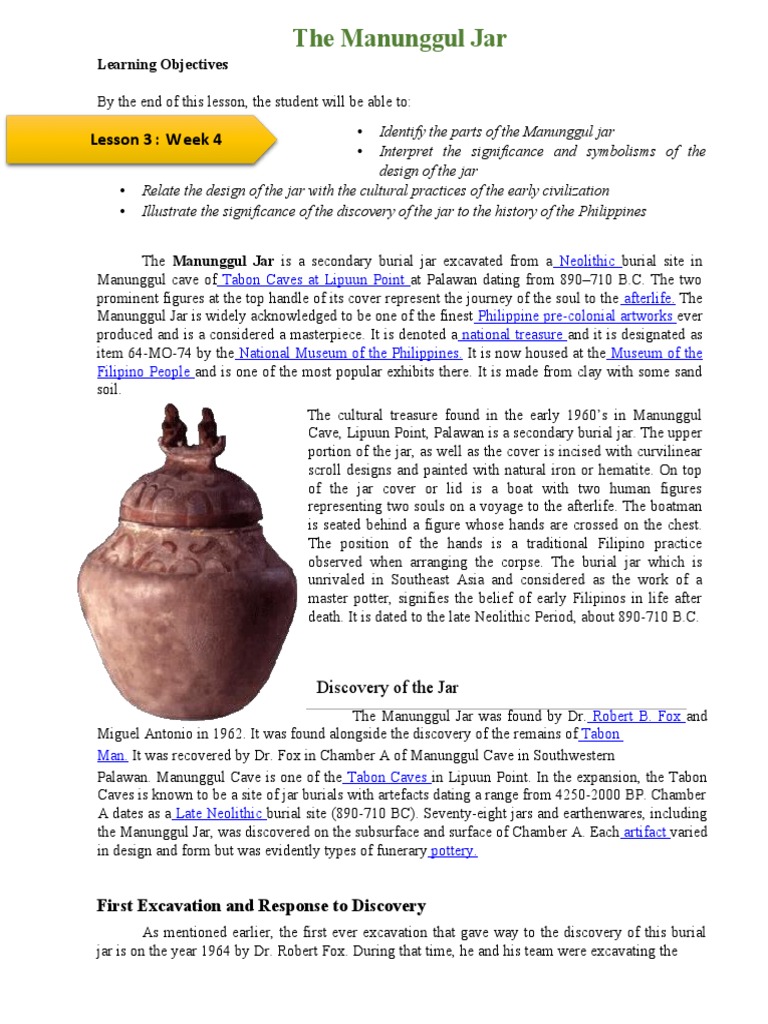 LESSON 3 The Manunggul Jar | PDF