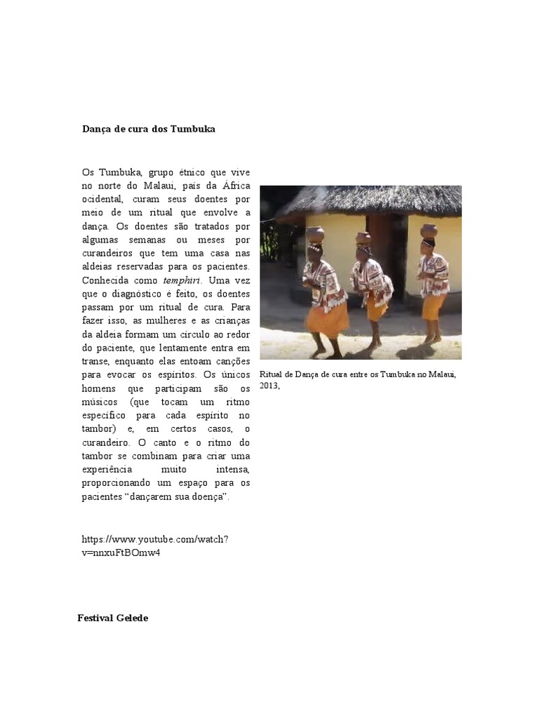 Dança de Cura Dos Tumbuka | PDF | Arte