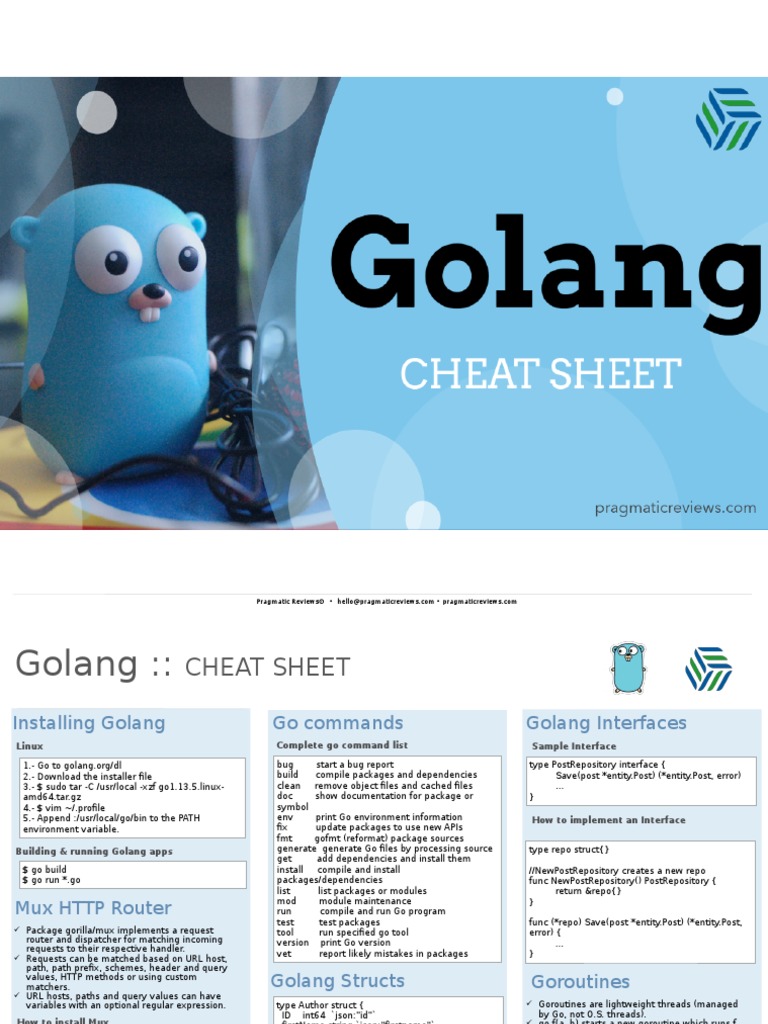 Golang Cheatsheet v1 | PDF | Computing | Systems Engineering
